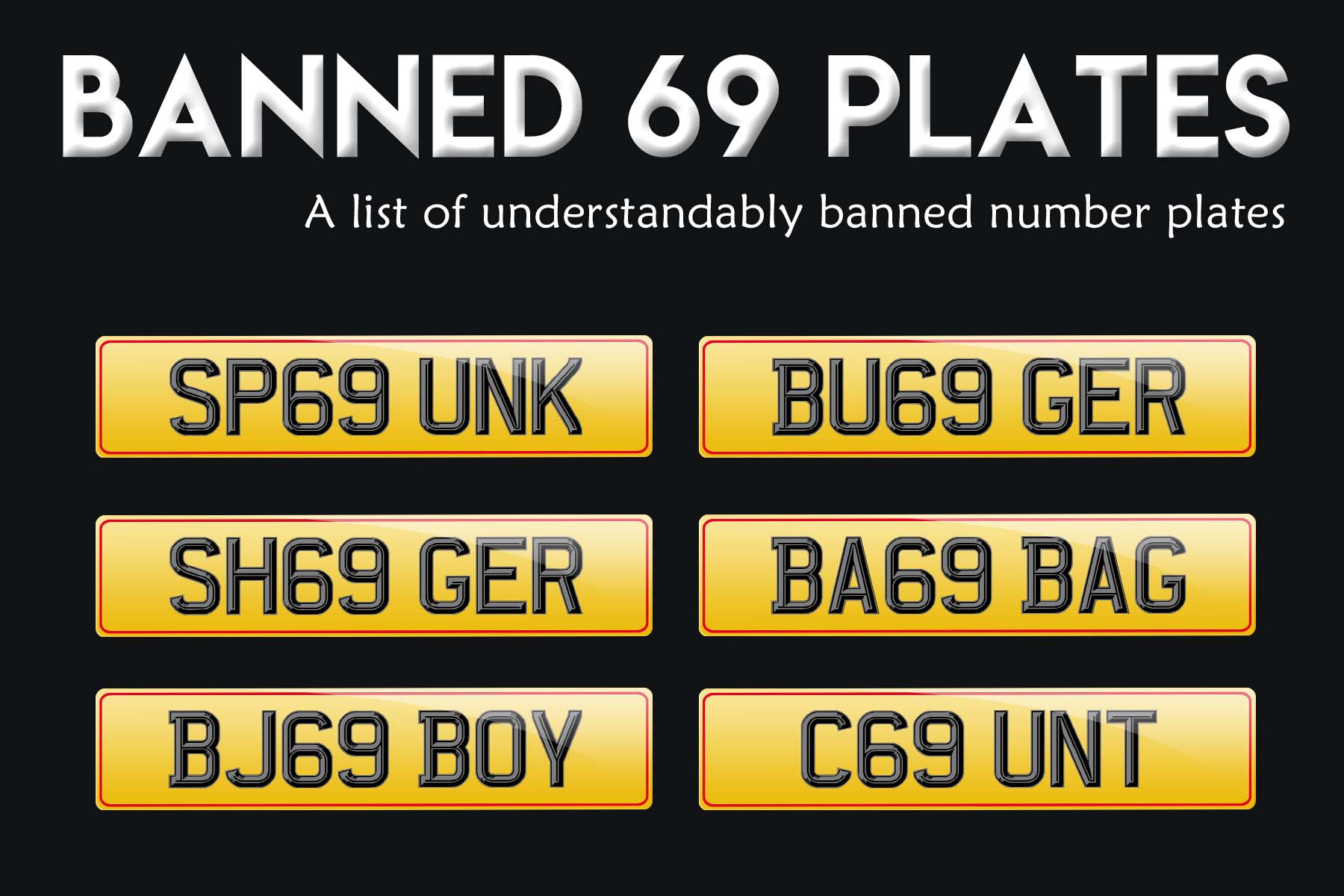 Banned Number Plates